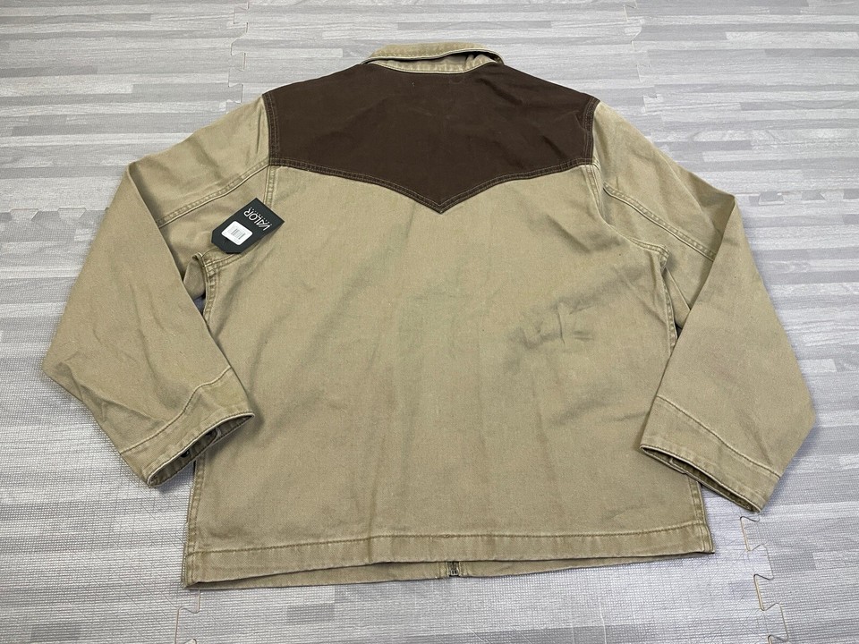 VALOR Collective Denim Utility Work Jacket Mens M 2 Tone Ranch Brown ...