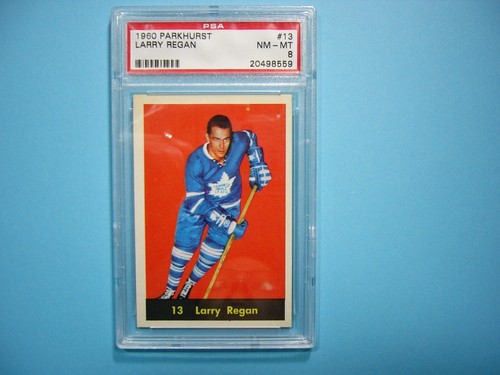 1960 1960/61 PARKHURST NHL HOCKEY CARD #13 LARRY REGAN PSA 8 NM/MINT ...