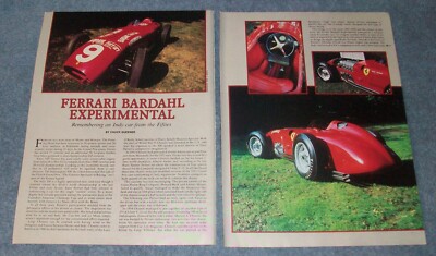 1956 Ferrari Bardahl Experimental Vintage Indy 500 Race Car Info ...
