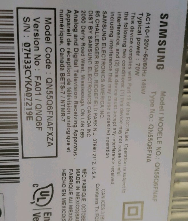 SAMSUNG BN44-00878C Power Supply UN55NU8000 QN55Q6FNAF QN55Q8FNAF Tech ...