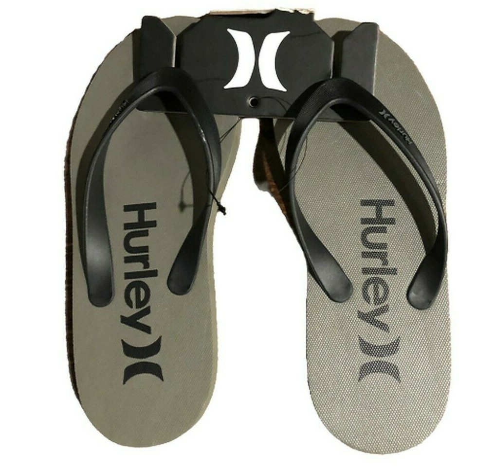 Hurley Logo Gray/Black Size 12 Men's Flip Flop Sandals for sale online ...