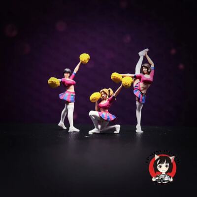 1/64 Cheerleading beauties Mini Figures Ornaments Miniature Toys Scene ...