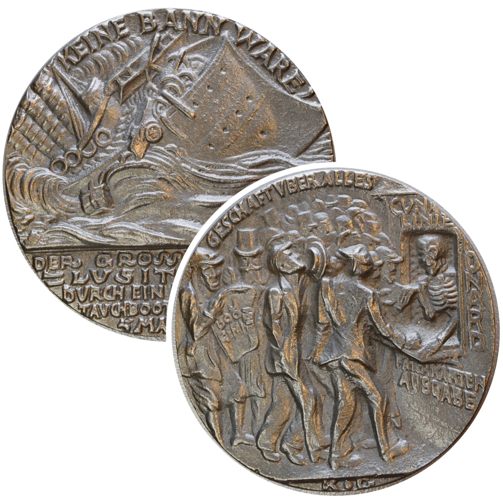 Large Medal High Relief Exonumia Art Coin Commemorative Lusitania ...