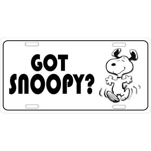 GOT SNOOPY USA MADE WHITE LICENSE PLATE | eBay
