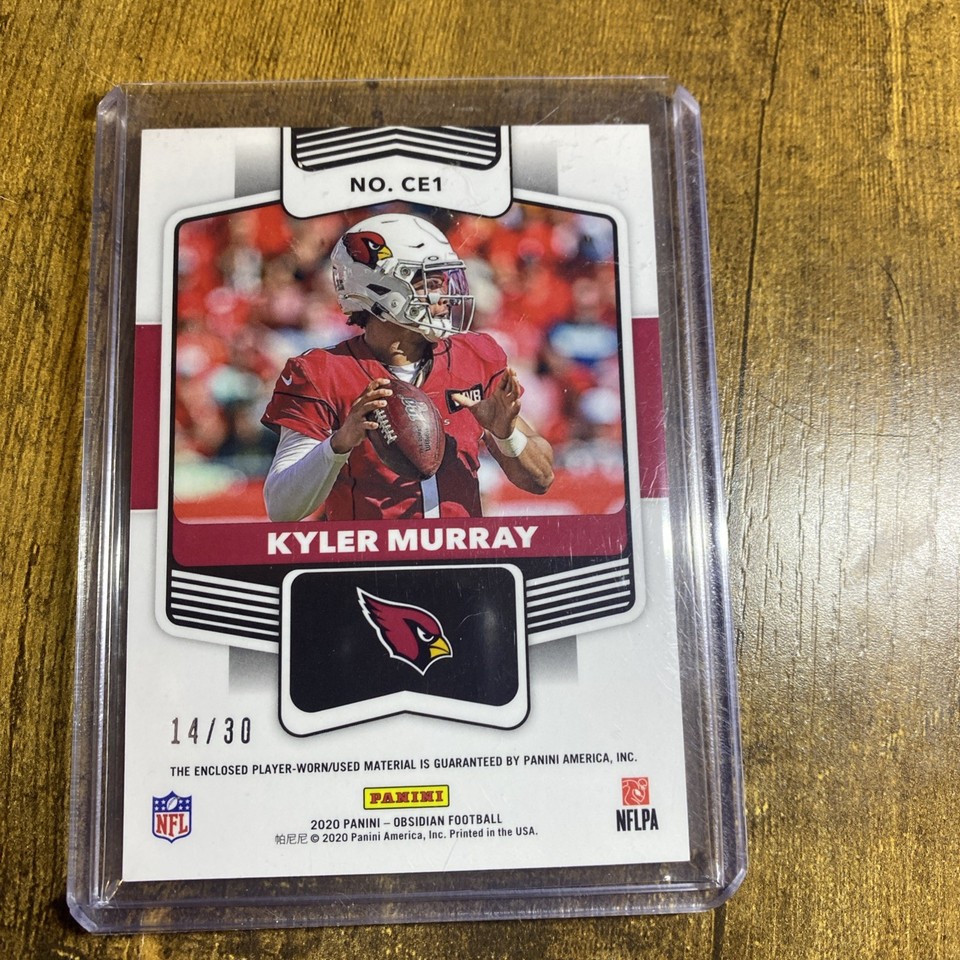 KYLER MURRAY 2020 Panini Obsidian Green Cutting Edge Patch SN# 14/30 ...