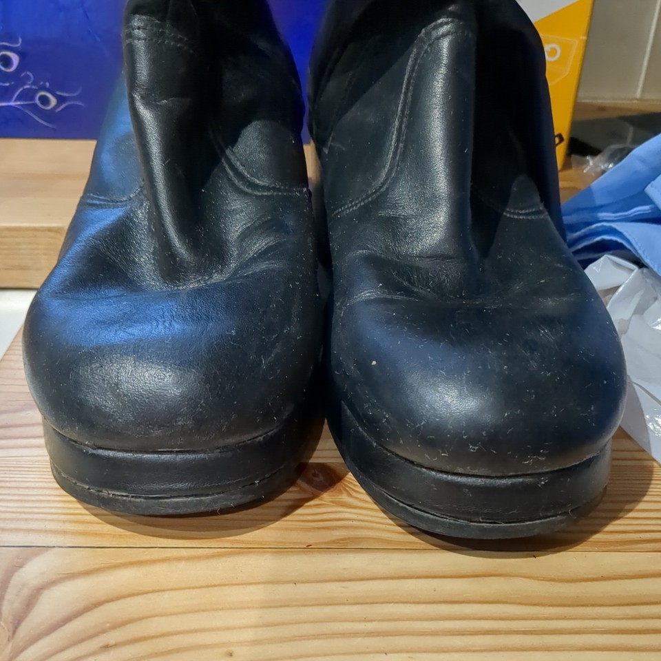 MEN'S Black PLATFORM BOOTS..DISCO 60's/70's..IDEAL FOR FANCY DRESS ...