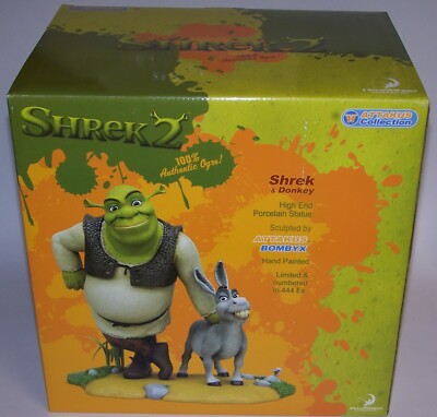 Shrek 2 & Donkey Cold Cast Porcelain Statue 10" Tall Dreamworks 2005 ...