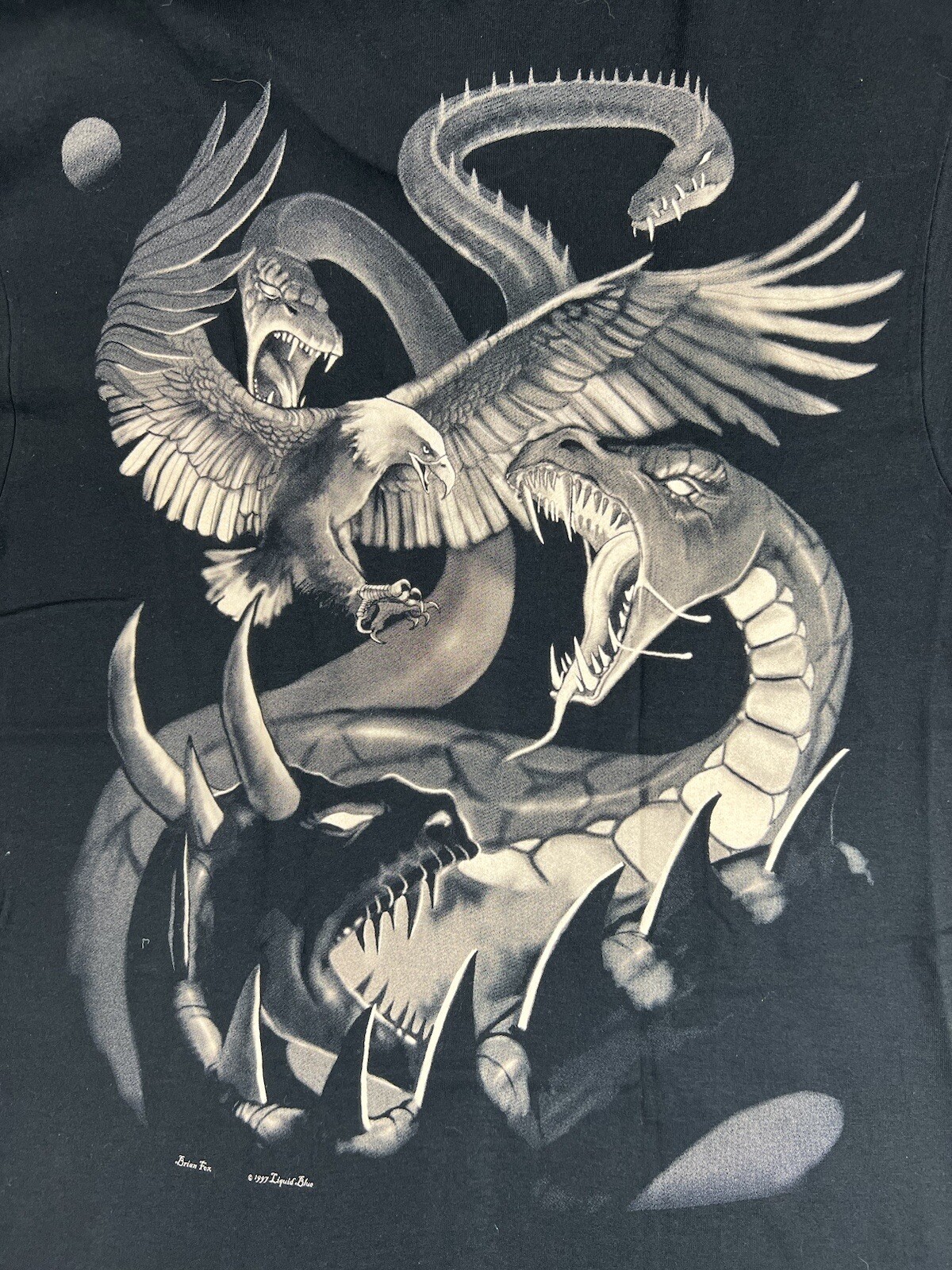 Vintage Liquid Blue Hydra Dragon Eagle Brian Fox 1997… - Gem