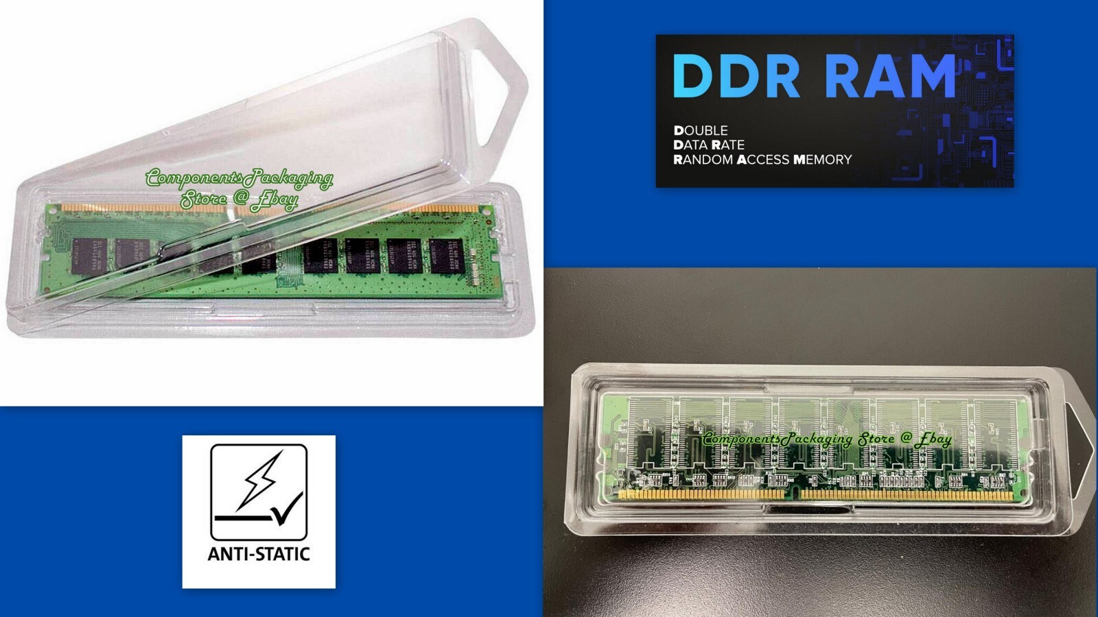 RAM Memory Case Clam Shell for Single DDR DIMM Modules - Lot of 6 18 35 ...