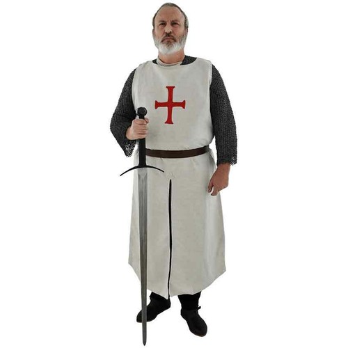 Medieval Tunic Knight Surcoat Red Cross Renaissance Dress Costume Men ...