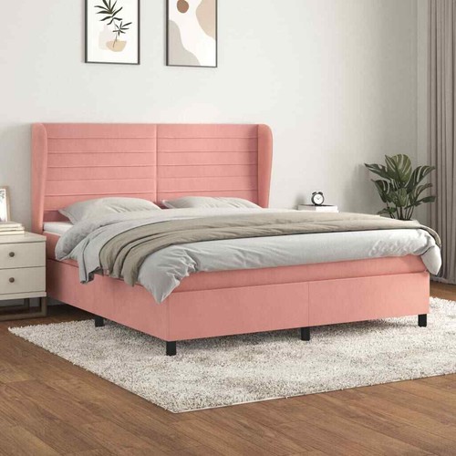 Boxspringbett Rosa 160x200 cm mit Matratze aus Samt 8720287431602 | eBay.de