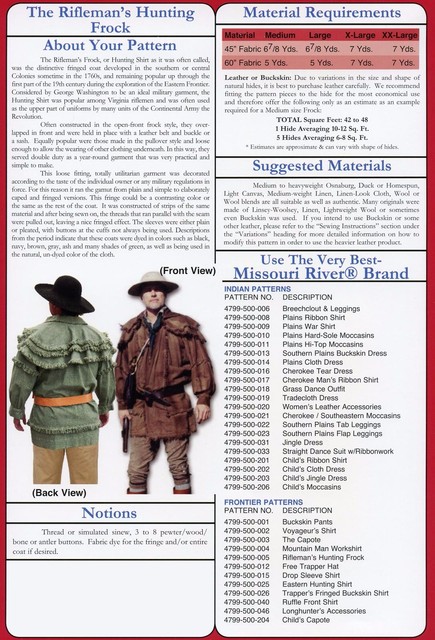 Missouri River Rifleman S Hunting Frock Shirt Fringed Coat Sewing ...
