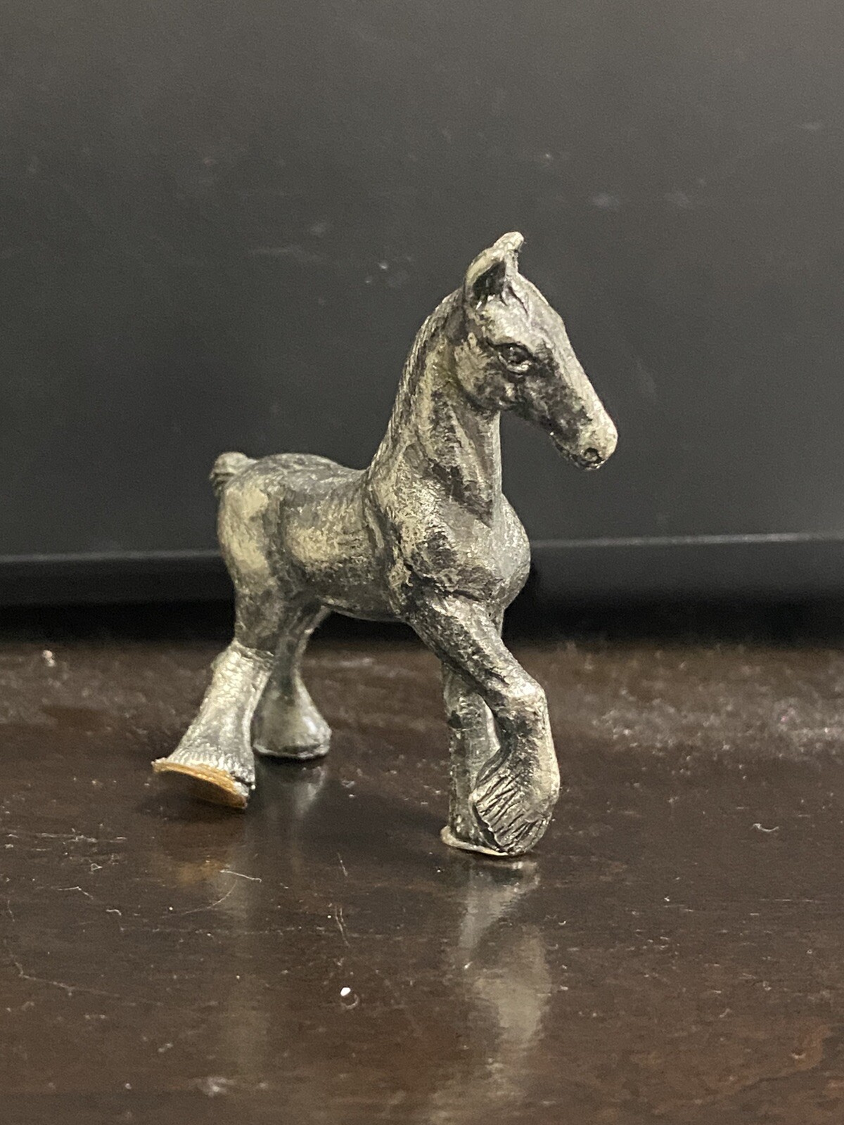Vtg Collectible Miniature Pewter Horse Figurine Animal 2.25" x 2.25" | eBay