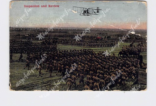 PPC Postcard WW1 US Army Inspection And Review Of Troops In Formation ...