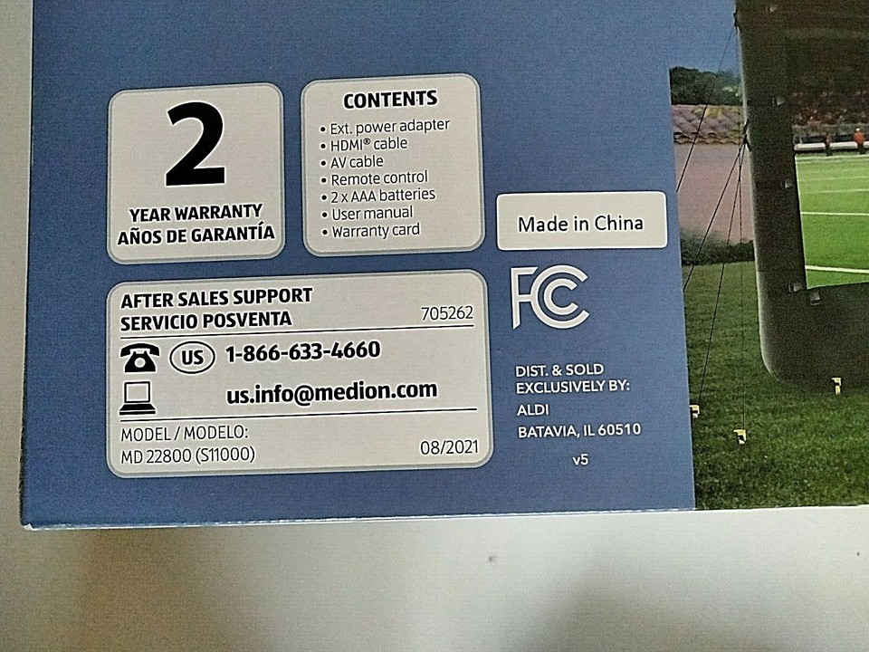 MEDION LED HD PROJECTOR 1280 x 720p 155 ANSI LUMENS BUILT IN SPEAKER 45 ...