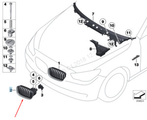 New BMW 5 GT F07 COOLER LEFT GRILLE NIVI 51137336483 7336483 2015 ...