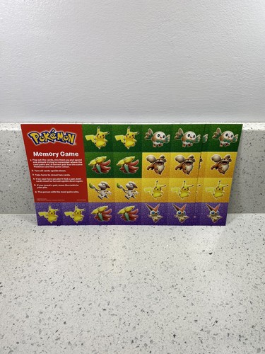 Pokemon Memory Card Game 10x Playing Cards Sheets Toy Exclusive To ...