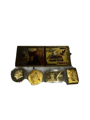 RARE Donald trump 24 K gold Plated coins And 24k gold Plated 2024 Money ...