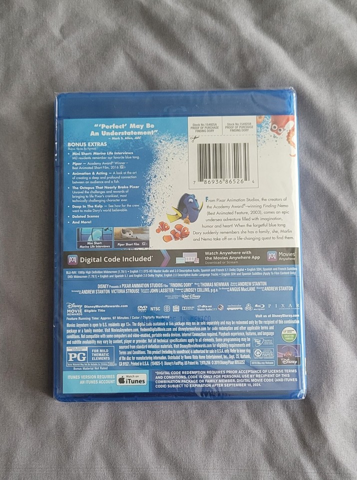 Finding Dory (Blu-Ray/DVD/Digital, 2019) Disney • Pixar 786936865264| eBay