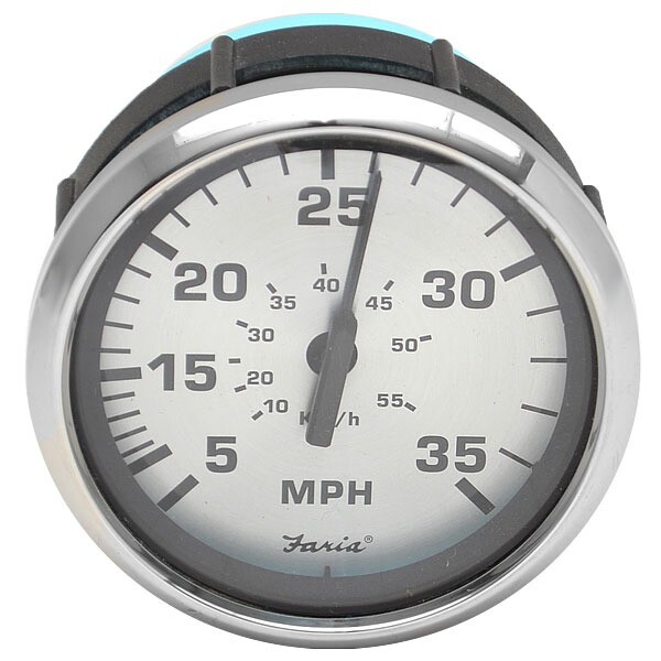Faria Boat Speedometer Gauge SE9401B | Spun Silver 35 MPH 3 1/4 Inch | eBay
