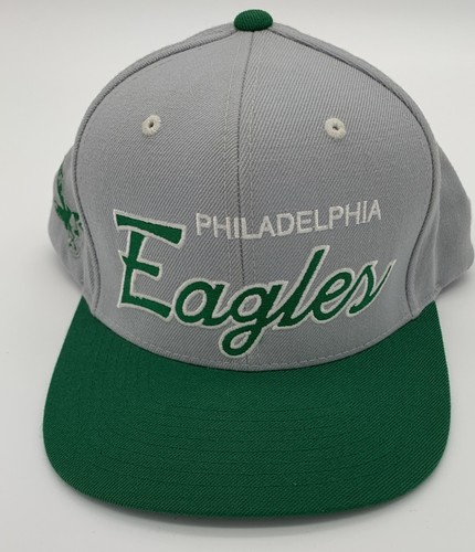 Philadelphia Eagles Script Mitchell and Ness Snapback Hat Gray Green ...