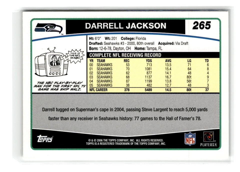 2006-Topps -#265-Darrell Jackson -Seattle Seahawks | eBay