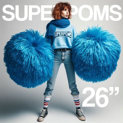 Extra Large Pro Vintage Cheerleader Pom Poms -26"- NFL, NCAA, MLB, NBA ...