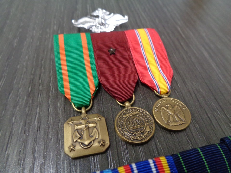 MINI SIZE MEDAL SET 7 MEDALS MOUNTED UNITED STATES ENLISTED USN PLUS ...