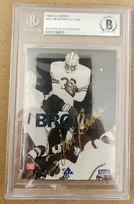 1992 All World Autographs A2 Jim Brown Auto /1000 Beckett BAS Authentic ...
