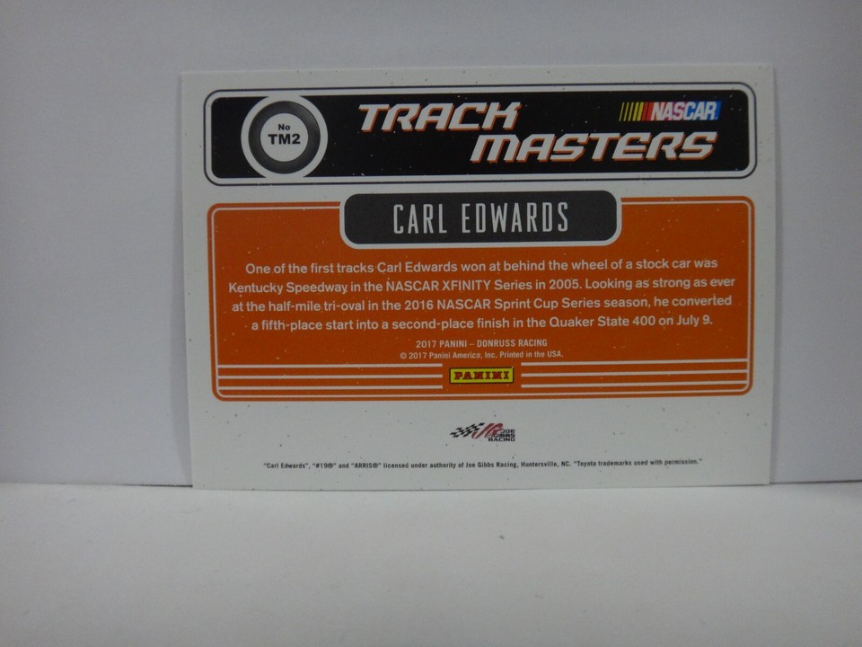 2017 Panini Donruss NASCAR Track Masters Carl Edwards #TM2 | eBay