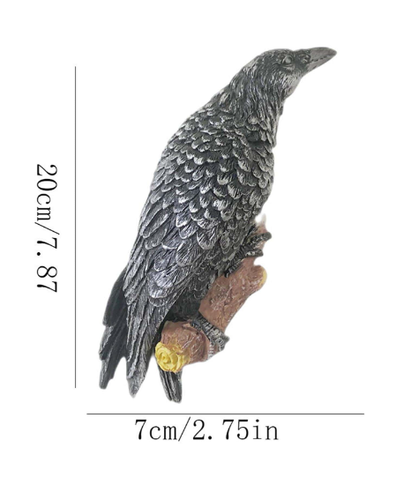 Crow Perch Wall Sculpture Garden Wall Hanging Ornament Black Raven ...