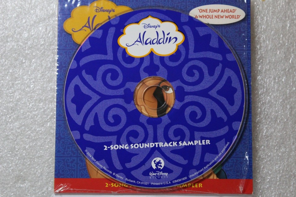Disney's Aladdin 2-Song Soundtrack Sampler (Jump Ahead & New World) CD ...