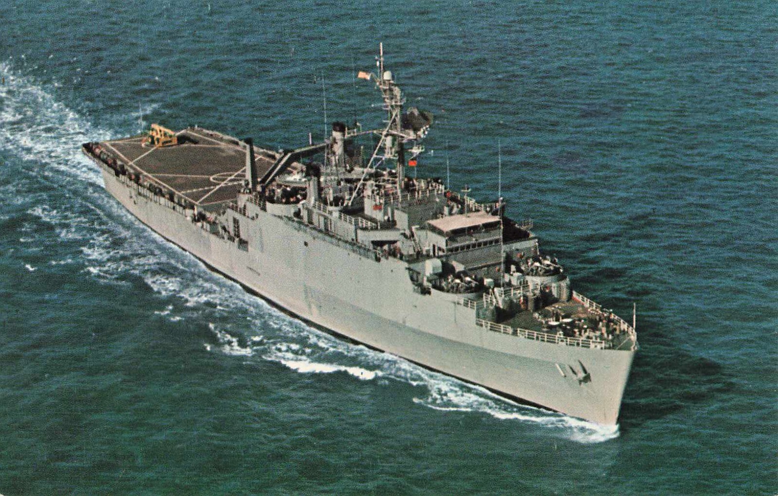 Postcard Military USS Raleigh (LPD-1) Naval Amphibious Transport Dock ...