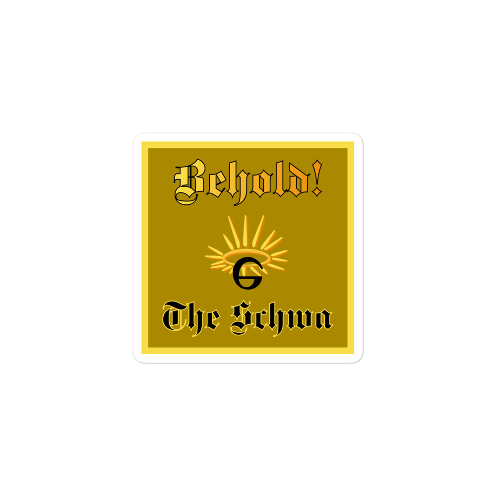 "Behold the Schwa" Sticker Grammar Linguistics Phonology Font Vowels ə ...