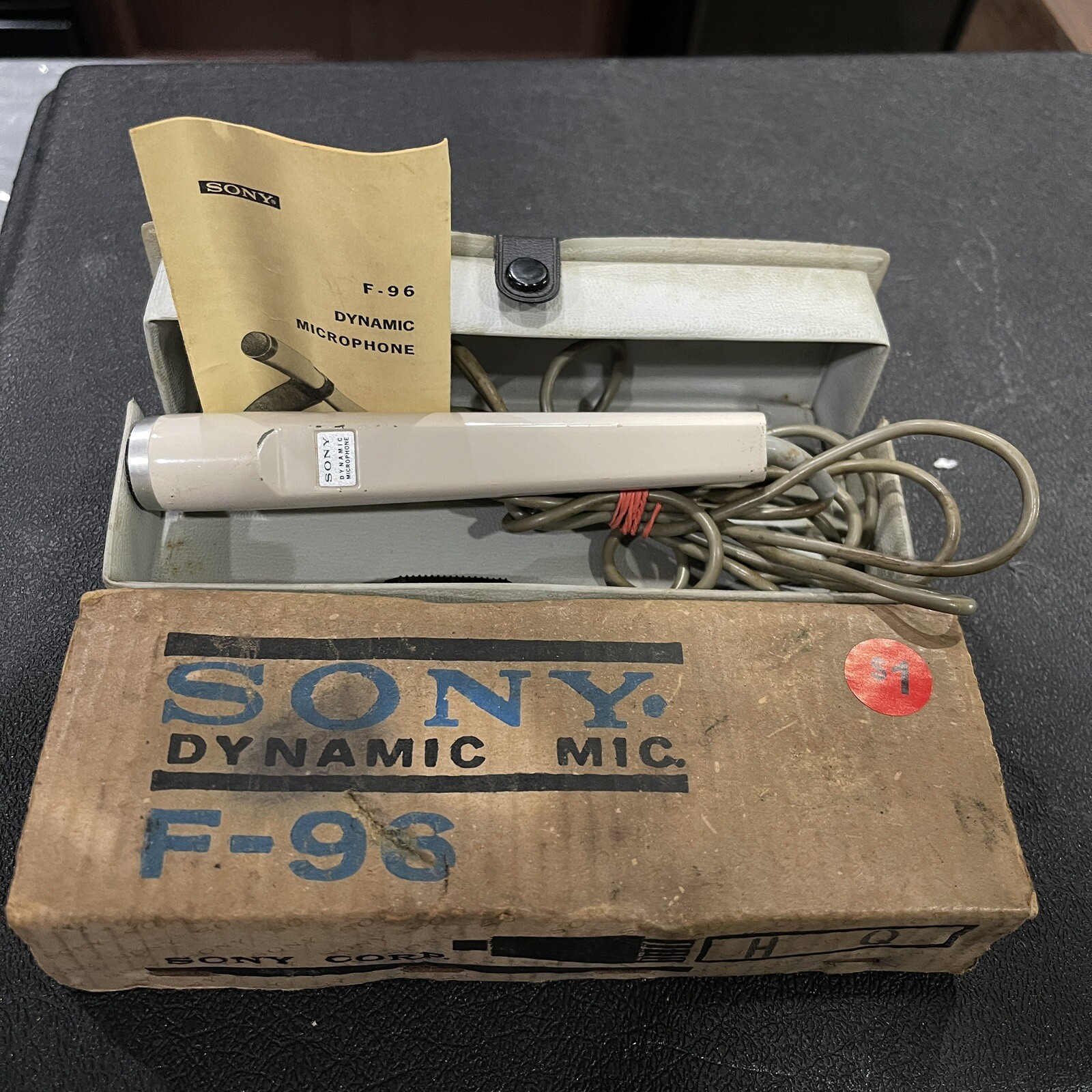 VINTAGE SONY F-96 Dynamic Microphone vintage late 60's Works | eBay