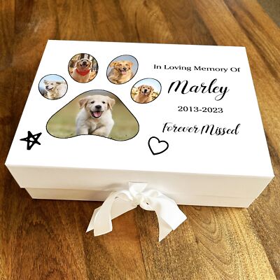Pawprint Photo Dog Pet Memorial Personalised Memory Rememberence ...