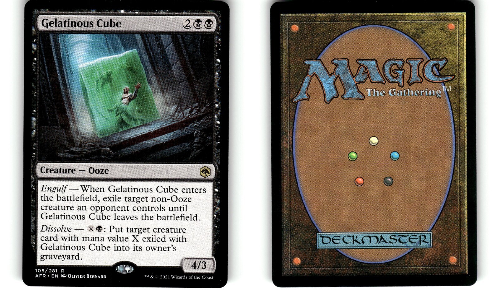 MTG Forgotten Realms Card Gelatinous Cube AFR 105/281 R | eBay