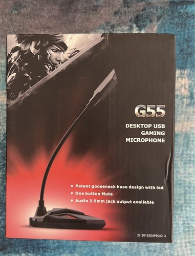 Flexible G55 USB Desktop Condenser Gaming Microphone Mute Button RGB ...