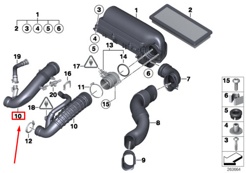 NEW OEM MINI COOPER S JCW R56 AIR PIPE DUCT 13717627503 GENUINE NO DUTY ...