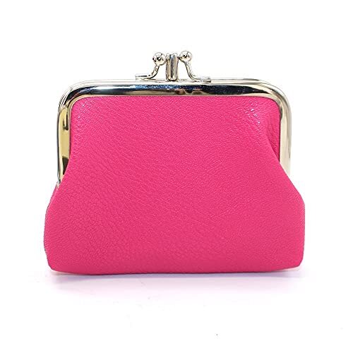 Double Layer Leather Coin Purse Kiss Lock Change Wallet Key Bag Card ...