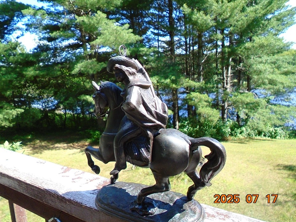 Antique Spelter Metal Buffalo Bill-Horse Statue Signed Moore & Co. Wild ...