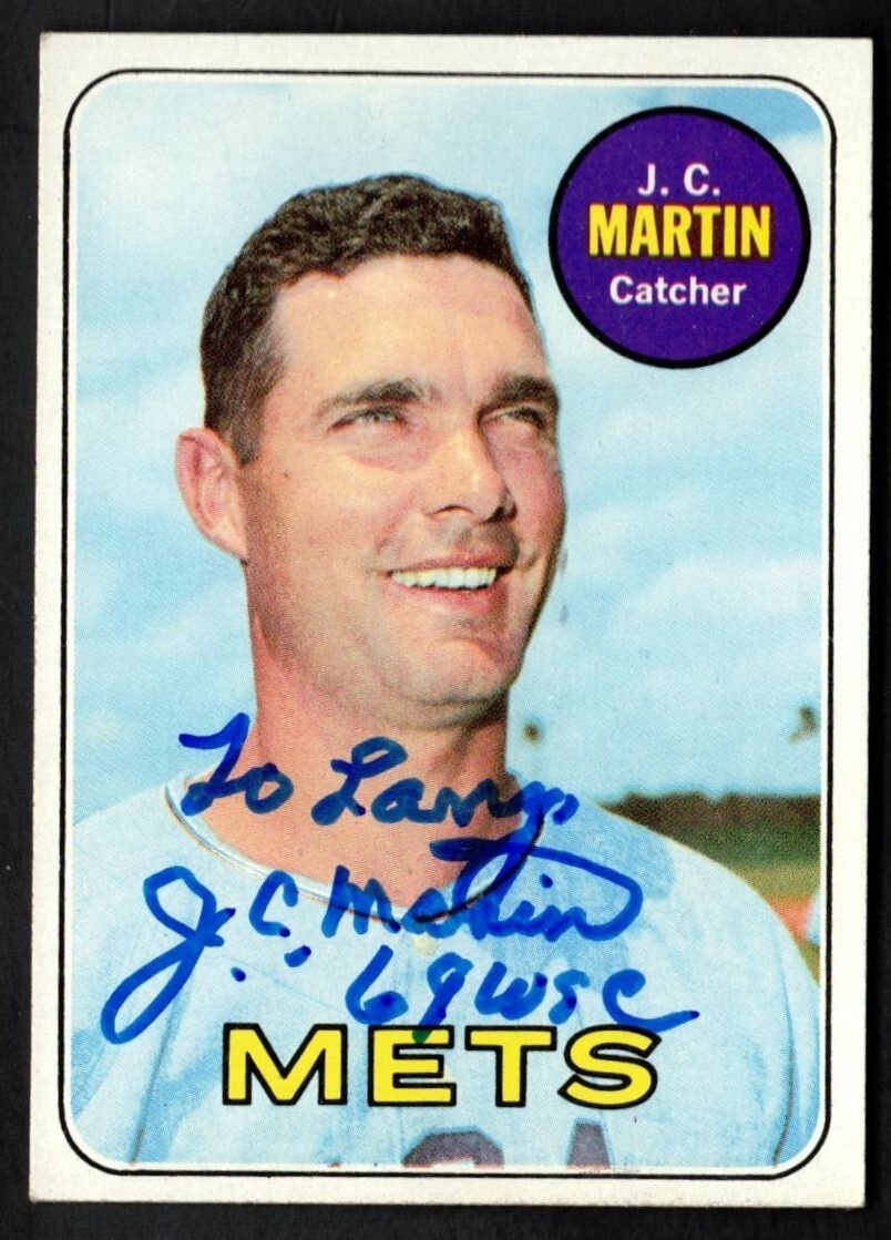 1969 Topps J.C. Martin Card #112 Autograph Signed Mets *Personalized | eBay