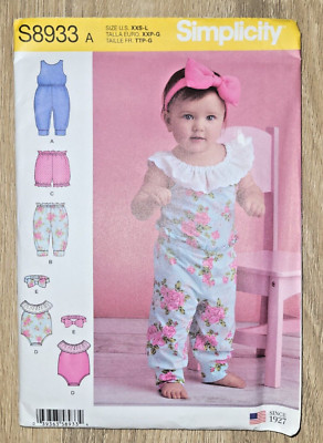 Simplicity Sewing Pattern 8933 Baby Toddler Nb - 12M Knit Rompers Pants & Shorts | eBay