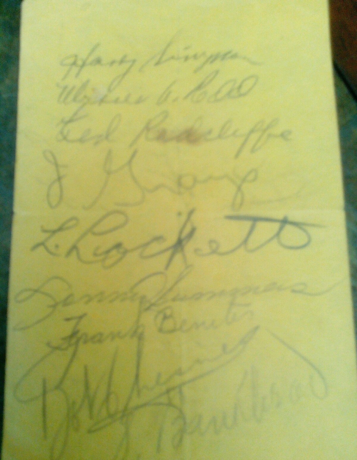 Signed Negro League Players Ted Redcliffe Sam Bankhead Ulysses Redd ...