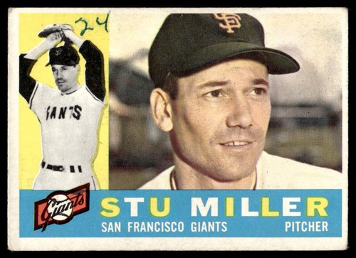 1960 Topps Stu Miller #378 San Francisco Giants Baseball Card | eBay