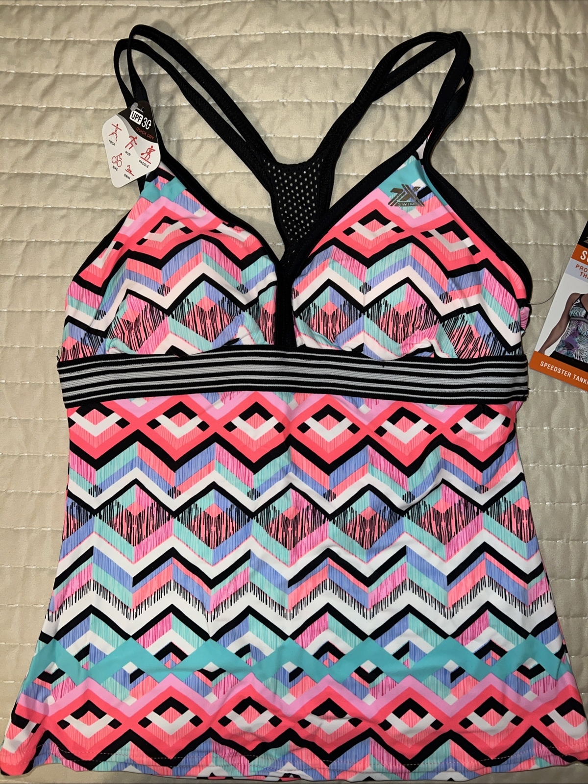 $94 Zeroxposur Womens Action Tankini Swimsuit Racerback Swim Shorts ...