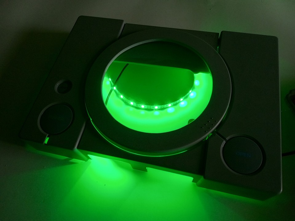 Custom made PS1 case mod kit shell housing with LED kit Playstation 1 ...