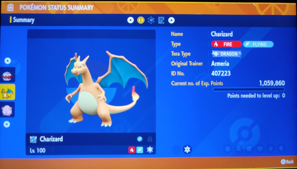 Pokemon Scarlet and Violet ~ 6 IV Charizard Dragon Tera Type ~ Same Day ...