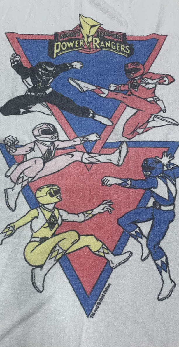 Vintage 1994 Mighty Morphin Power Rangers Beach Pool Bath Towel Jay ...