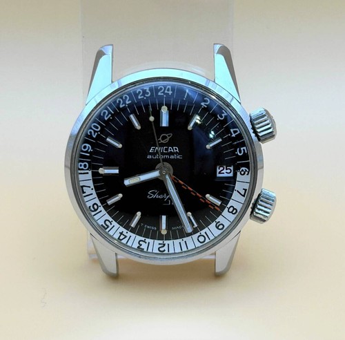 Enicar Sherpa Jet GMT Vintage 1960s Automatic Watch Super Compressor ...